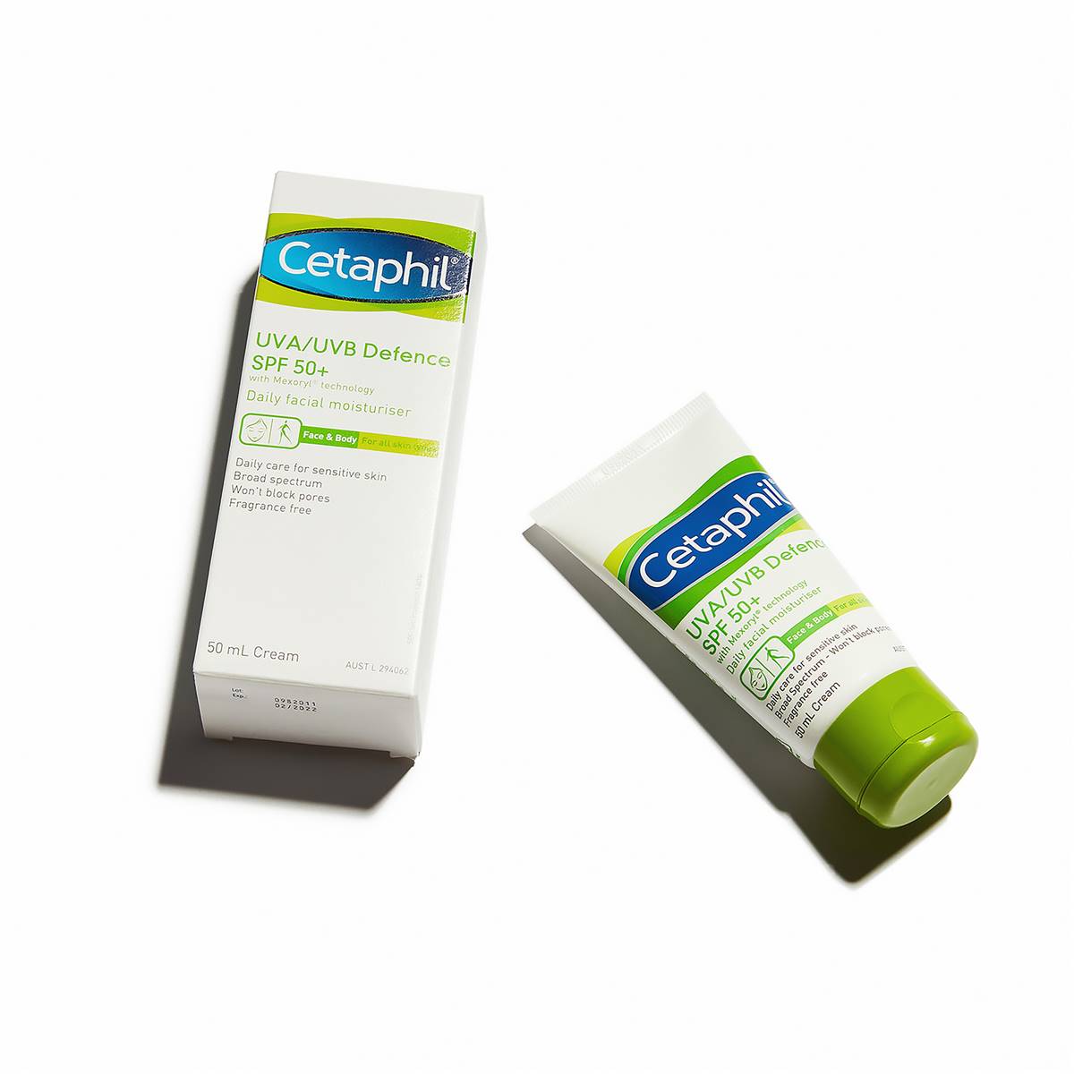 Cetaphil Uva/uvb Defence Spf 50+ Face & Body Moisturiser 50ml | Woolworths