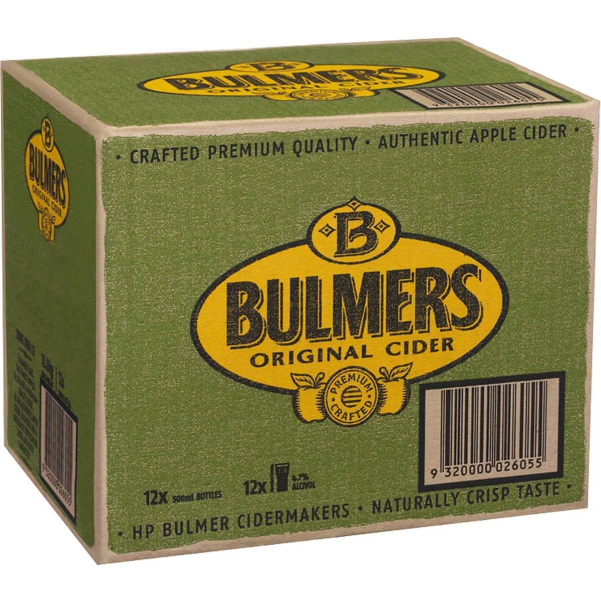 Bulmers Apple Cider Original Bottles 12x500ml Case | Woolworths