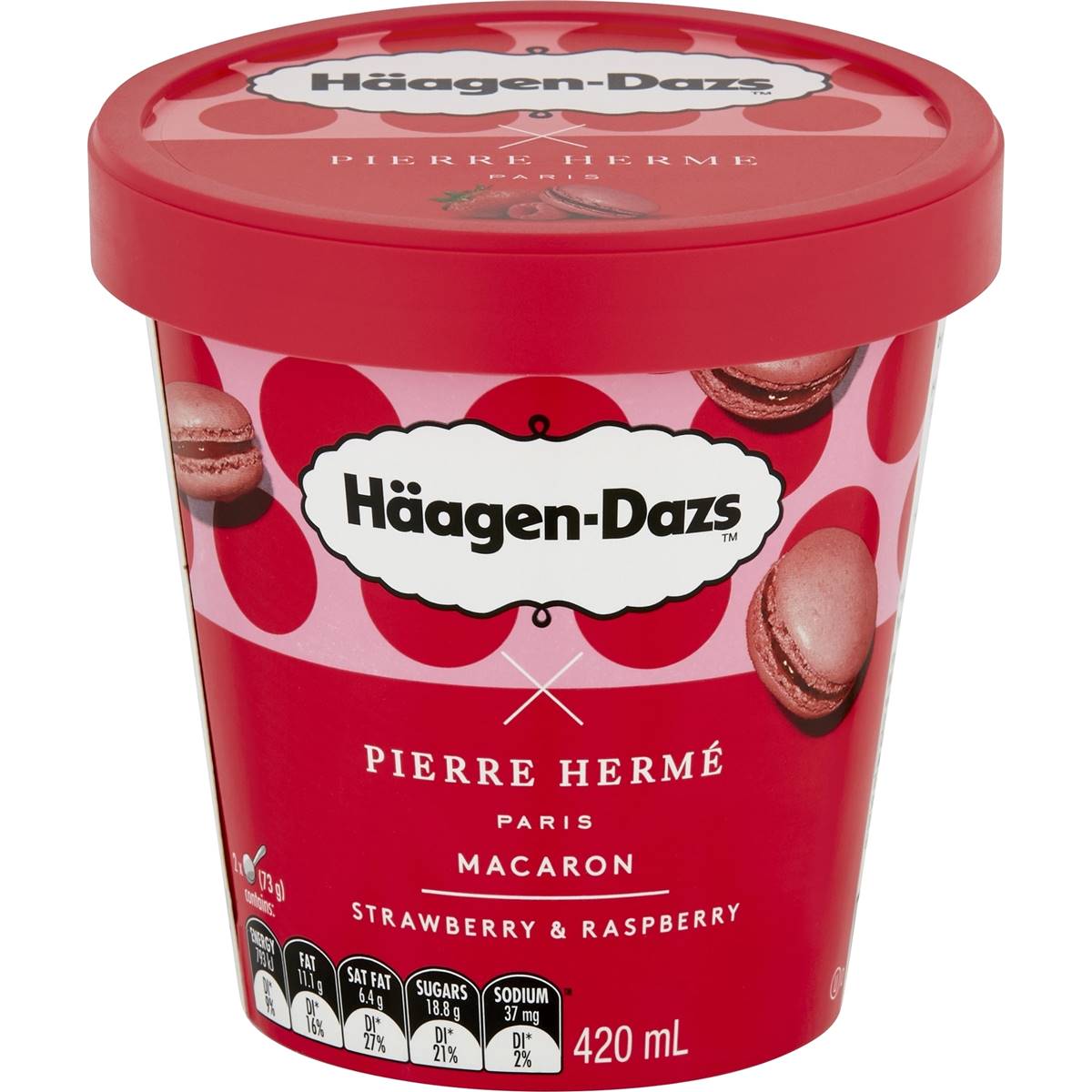 Haagen Dazs Strawberry Macaron Ice Cream 420ml Woolworths
