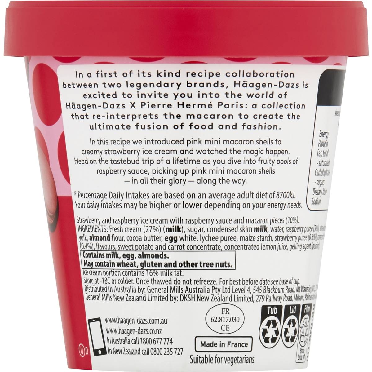 Haagen-dazs Strawberry Macaron Ice Cream 420ml | Woolworths