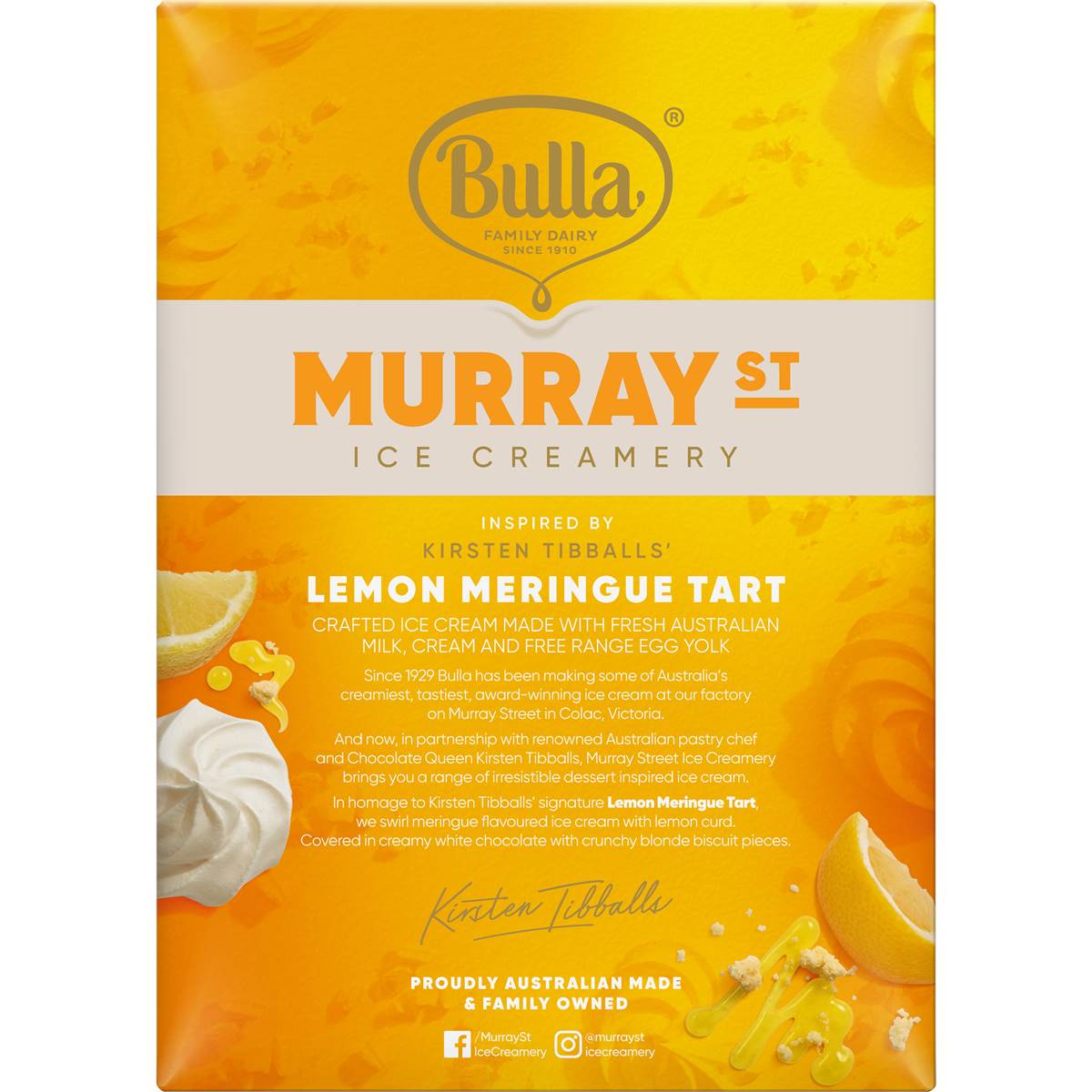 Bulla Murray St Lemon Meringue Tart Ice Creams 4 Pack | Woolworths