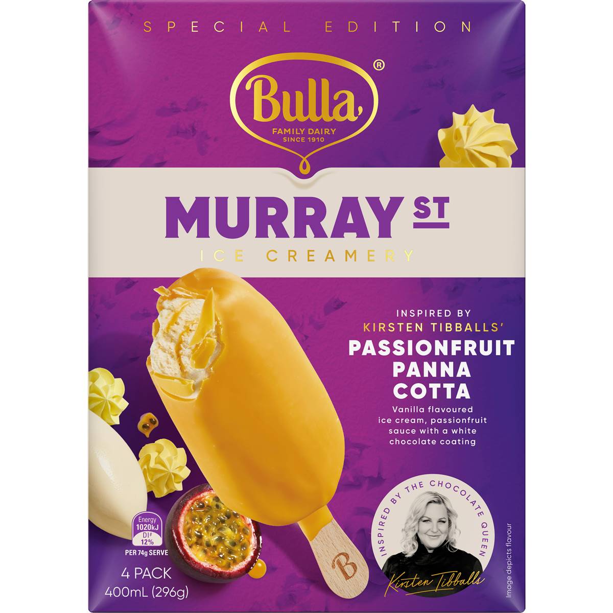 Bulla Murray St Ice Creams Passionfruit Panna Cotta 4 Pack | Woolworths