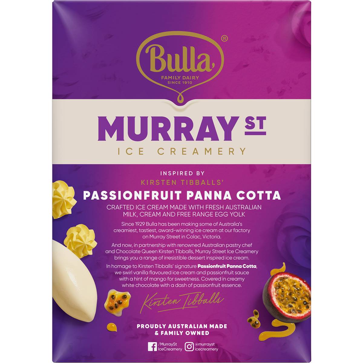 Bulla Murray St Ice Creams Passionfruit Panna Cotta 4 Pack | Woolworths