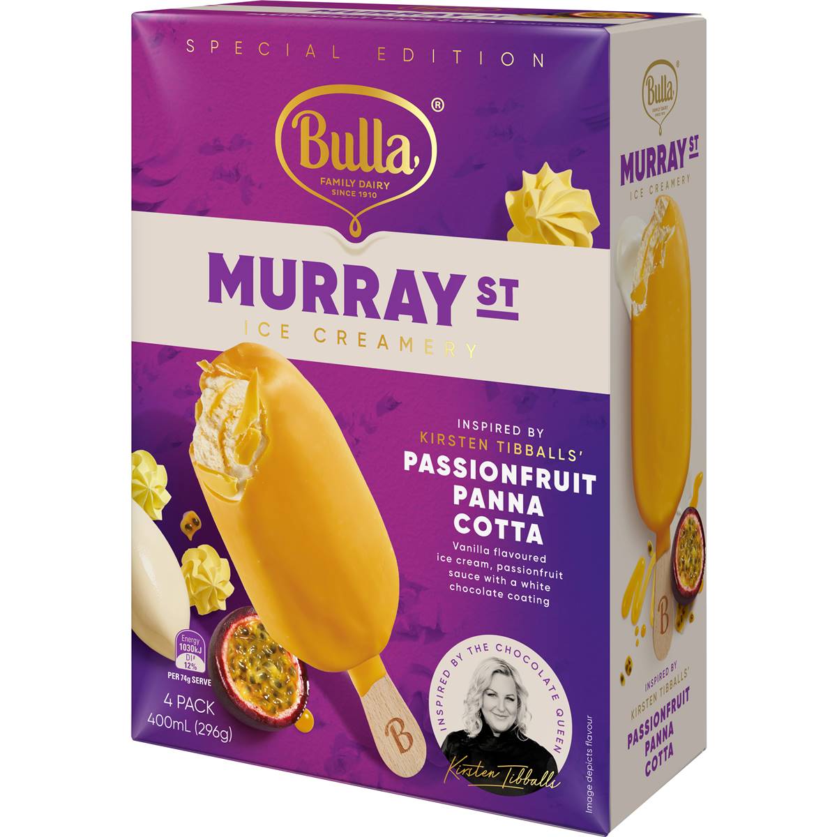 Bulla Murray St Ice Creams Passionfruit Panna Cotta 4 Pack | Woolworths