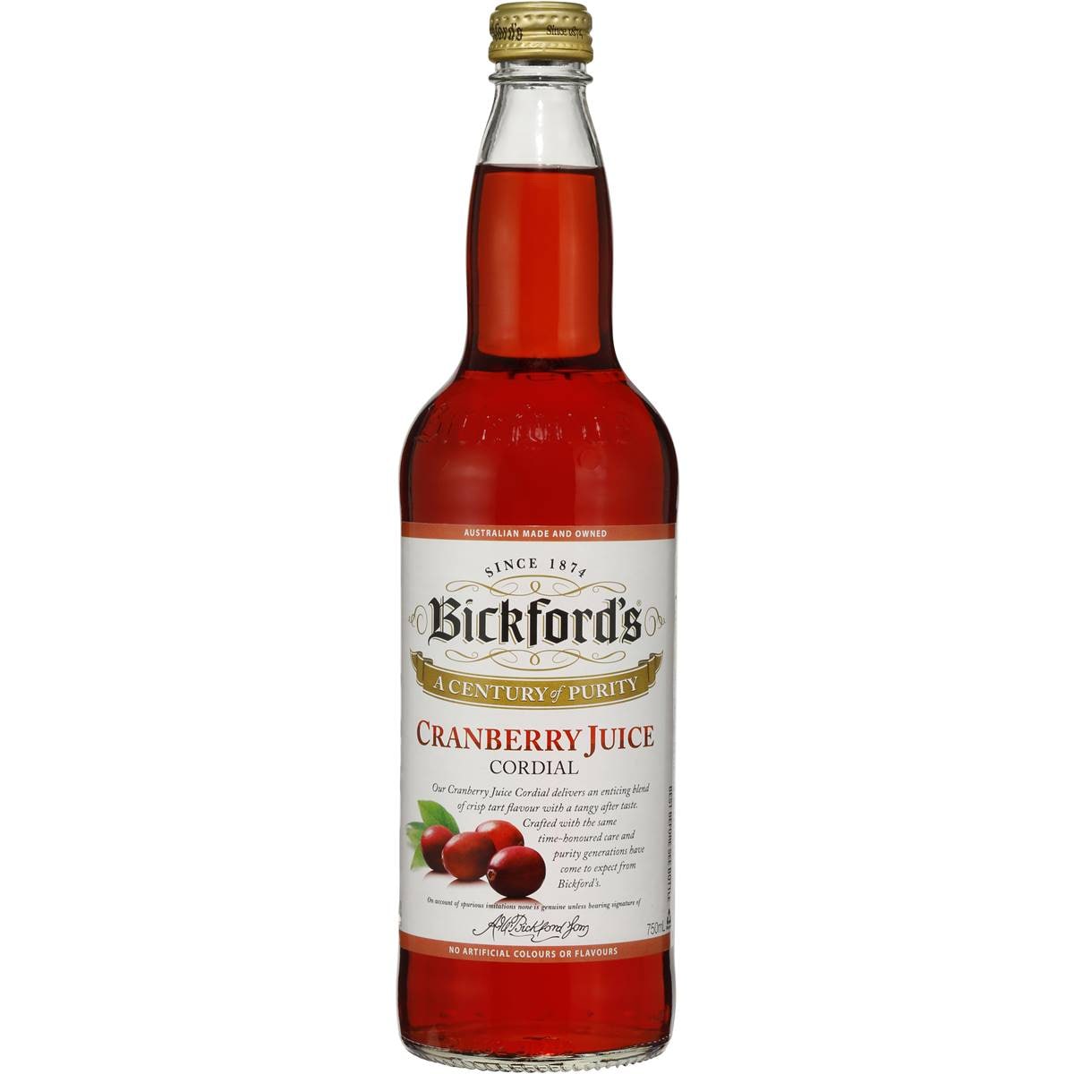 Bickford's Cranberry Cordial 750ml | Woolworths