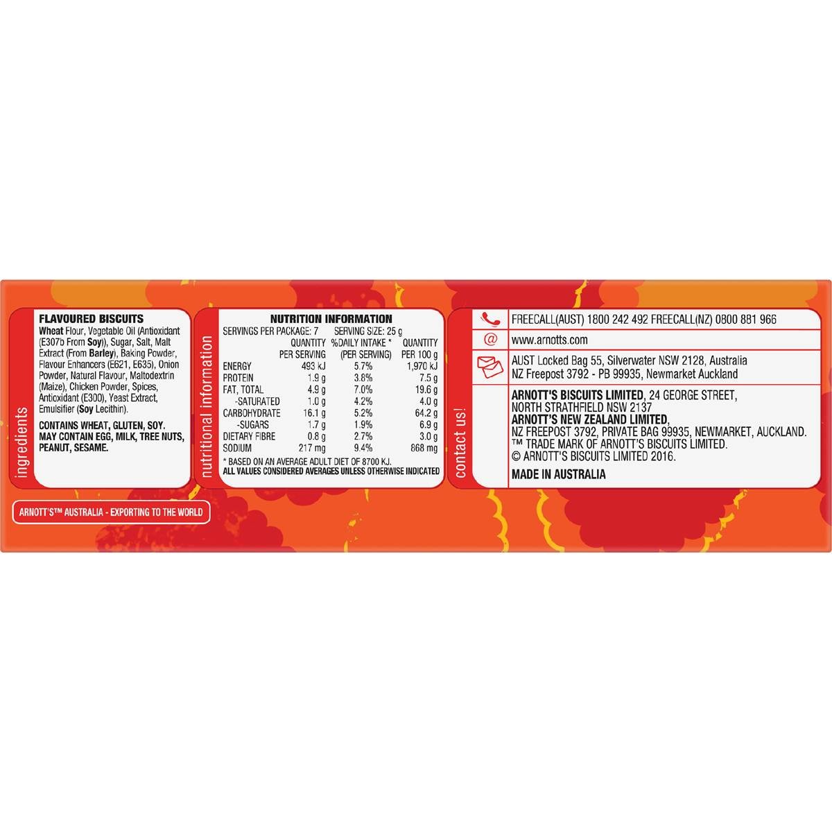 Arnott's Shapes Chicken Crimpy Cracker Biscuits 175g | Woolworths