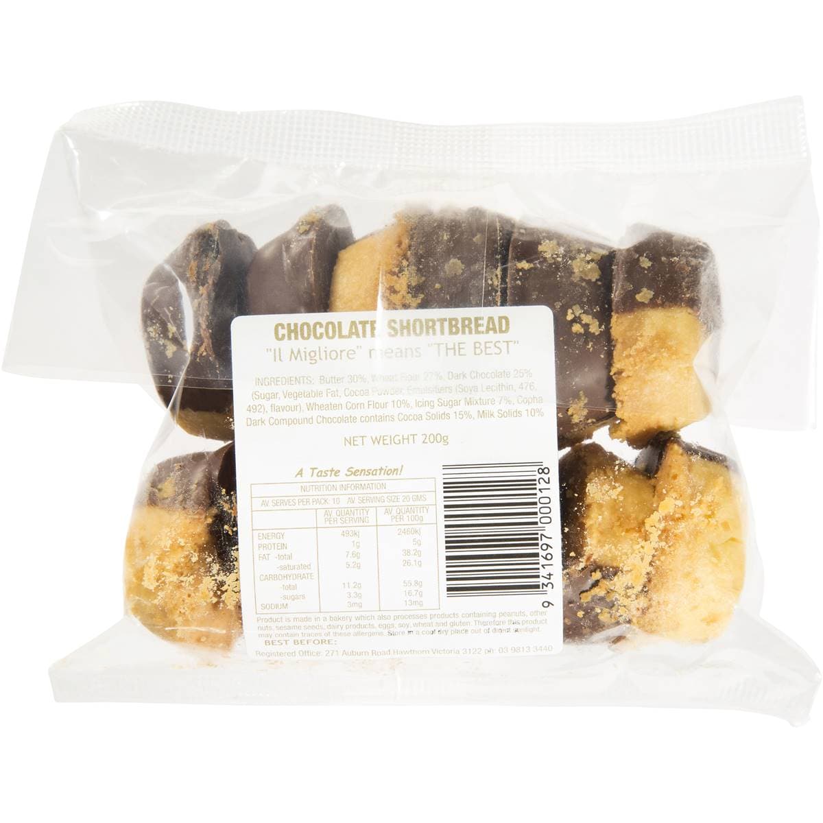 Il Migliore Choc Shortbread Butn 200g | Woolworths