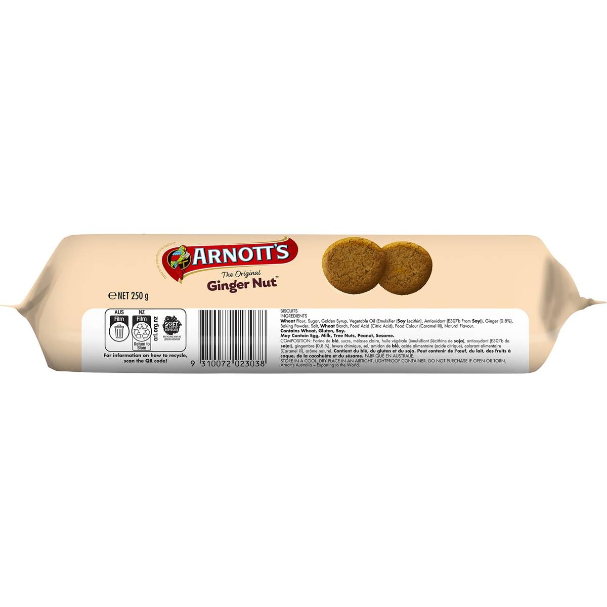 Arnott's Ginger Nut Plain Biscuits Biscuits 250g | Woolworths