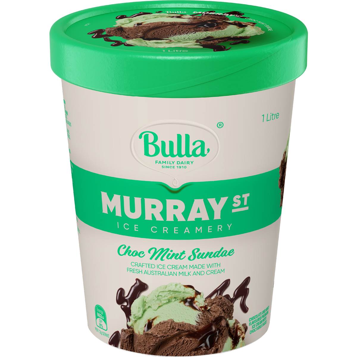 Bulla Murray St Choc Mint Sundae Ice Cream 1l | Woolworths