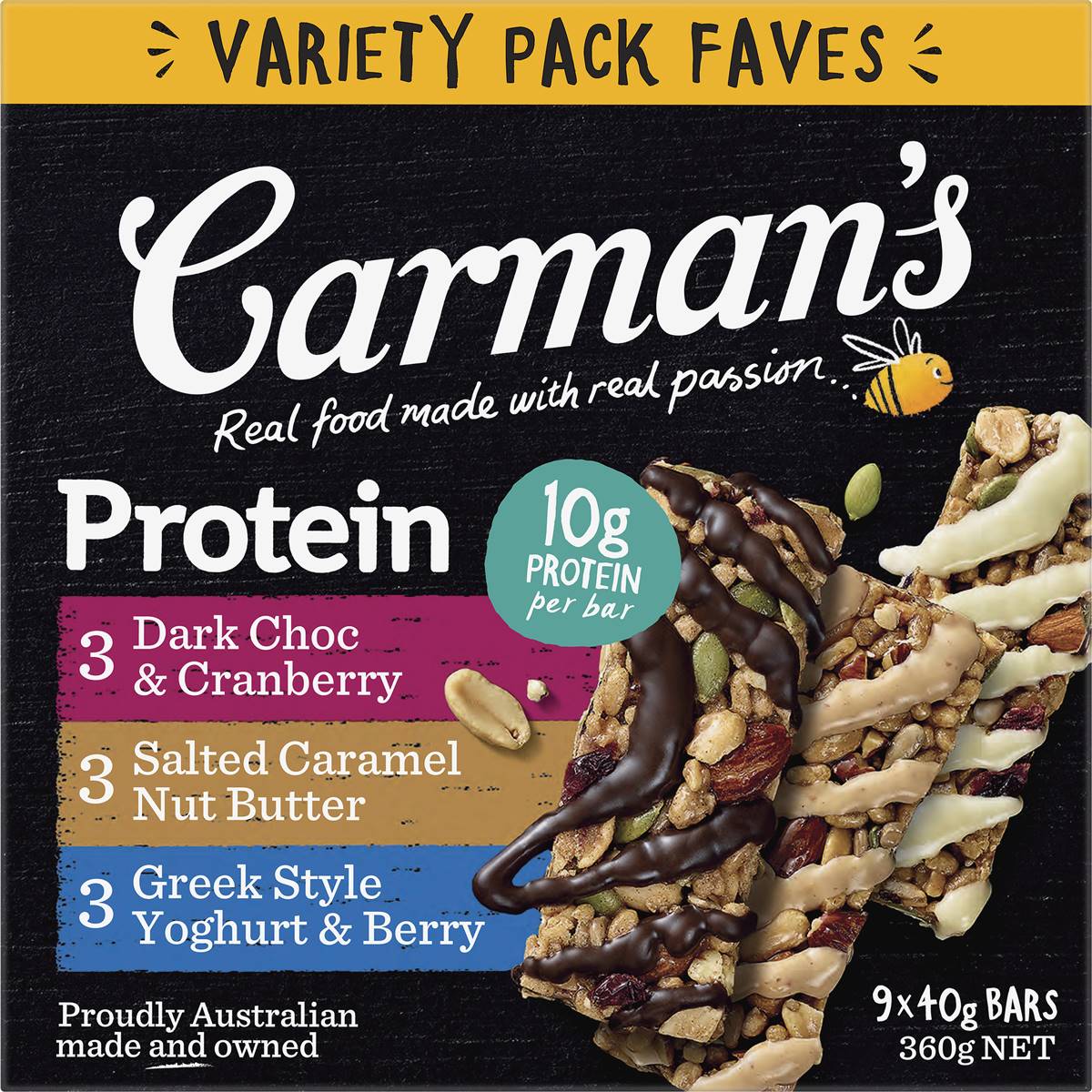 Carman's Protein Bars Variety 9 Pack | Woolworths