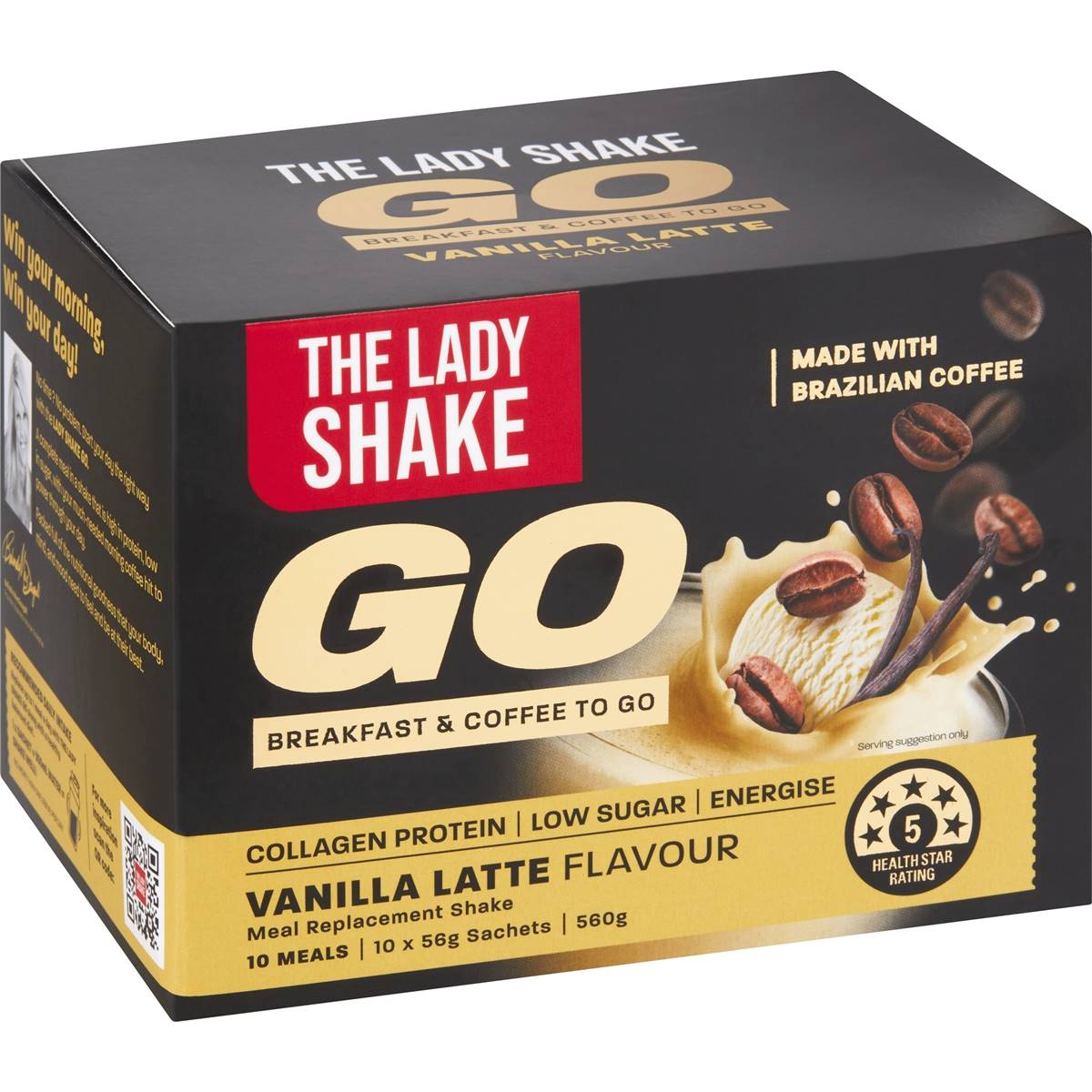 The Lady Shake Go Breakfast & Coffee To Go Vanilla Latte 10 Pack ...