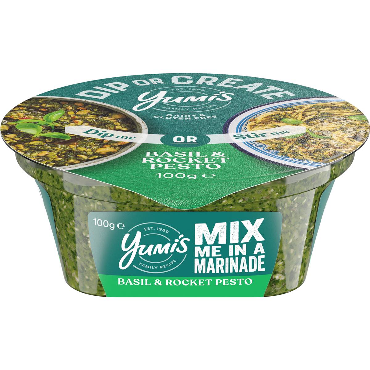 Yumi's Dip Or Create Basil & Rocket Pesto 100g | Woolworths