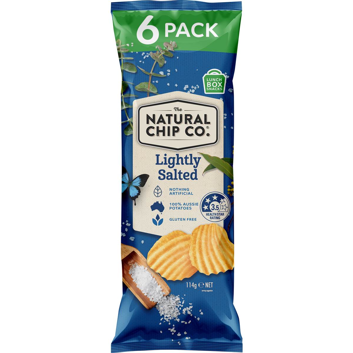 The Natural Chip Co. Lightly Salted Chips 6 Pack | Woolworths
