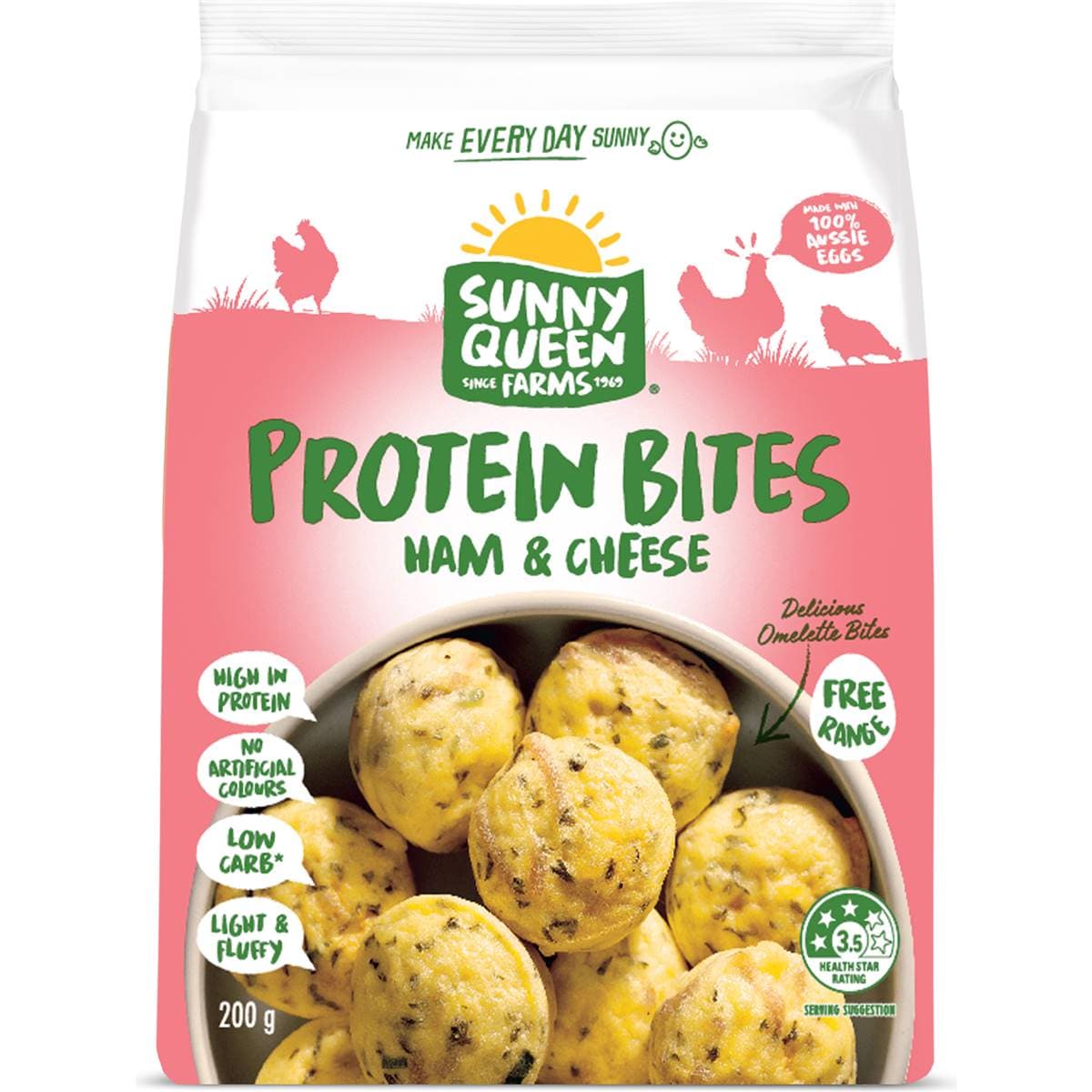 Sunny Queen Protein Bites Ham & Cheese 200g | Woolworths