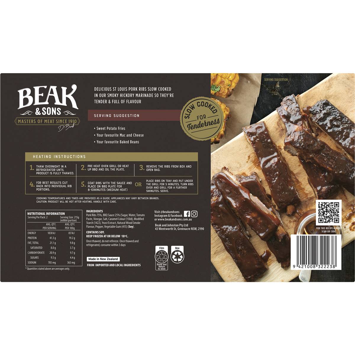 Woolworths Cook Slow Cooked Pork Ribs In Smokey Bbq Sauce 650G at ...