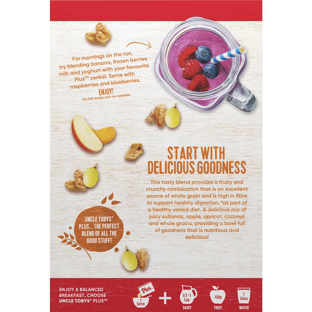 Uncle Tobys Plus Muesli Flakes Cereal 705g | Woolworths