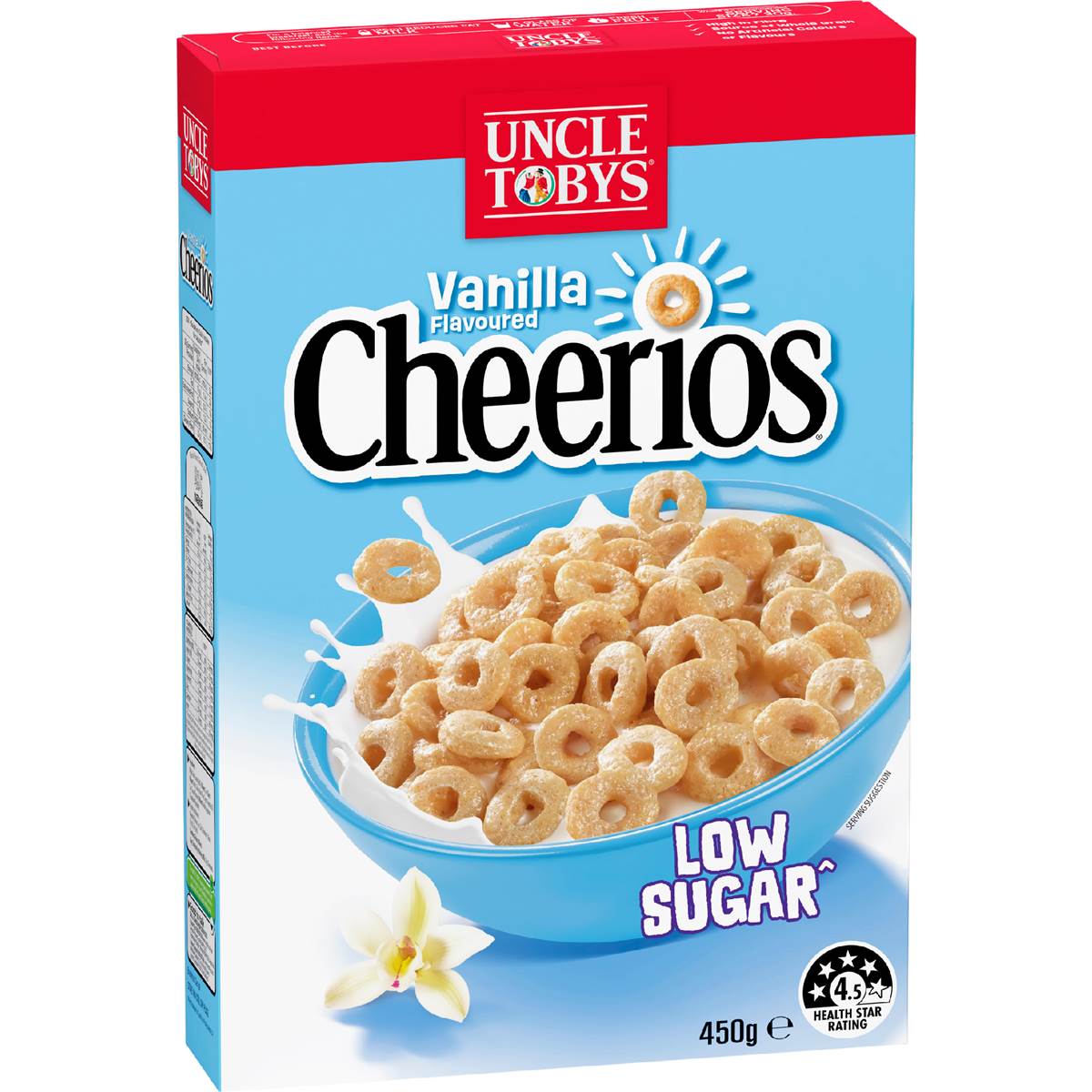 Uncle Tobys Cheerios Low Sugar Vanilla Cereal 450g | Woolworths