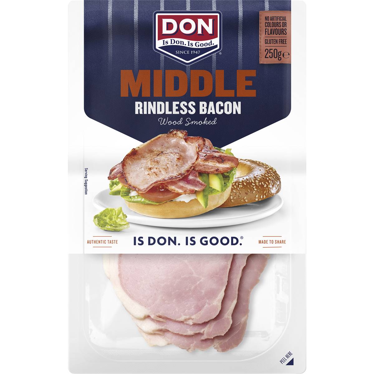 Don Middle Bacon Rindless 250g | Woolworths
