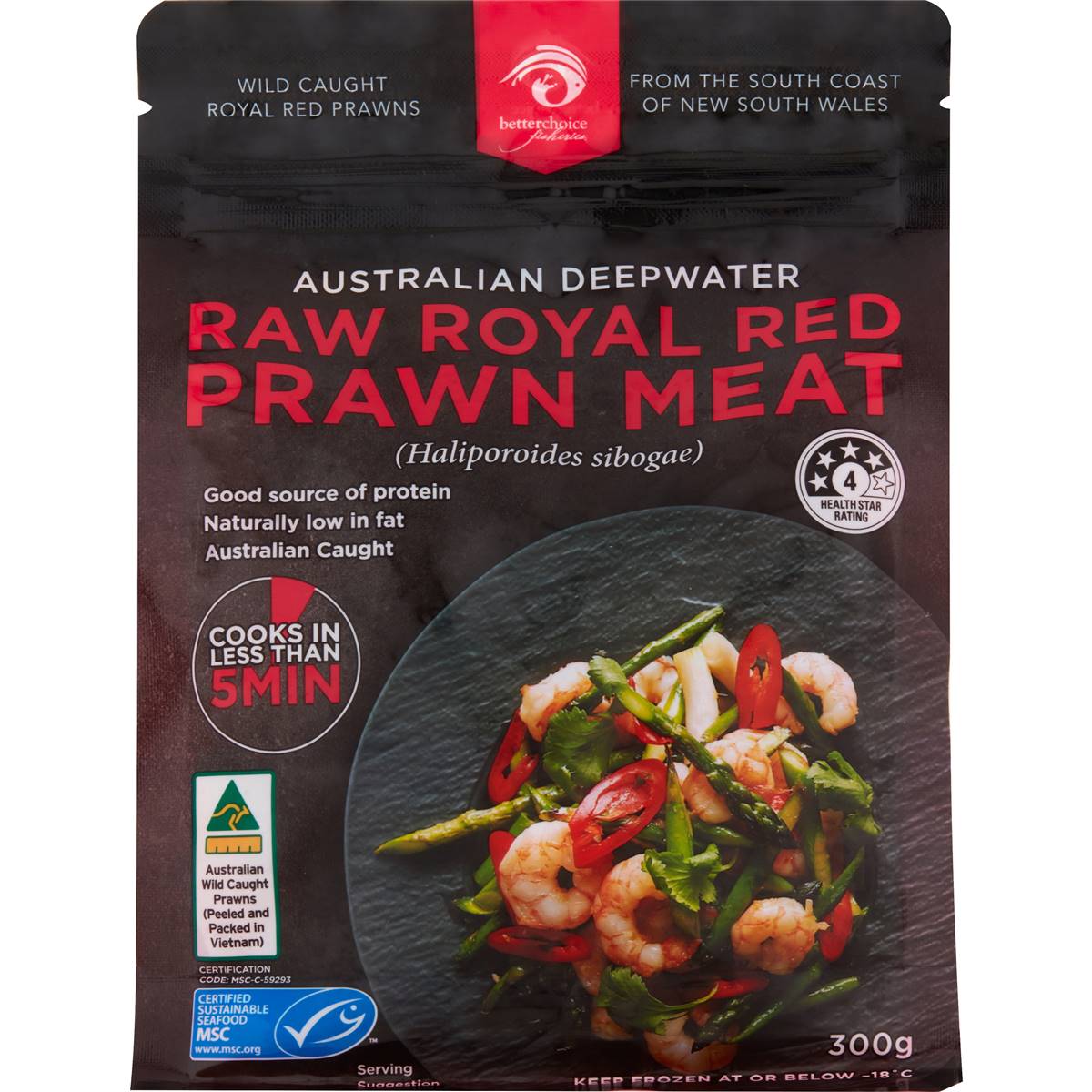 Better Choice Fisheries Australian Raw Royal Red Prawn Meat 300g ...