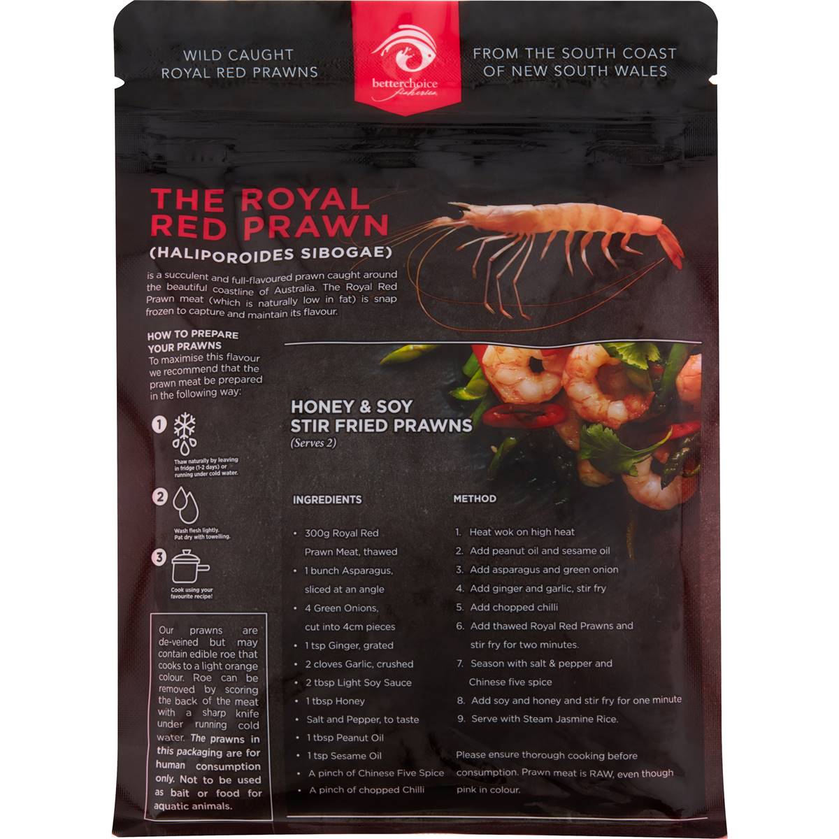 Better Choice Fisheries Australian Raw Royal Red Prawn Meat 300g ...