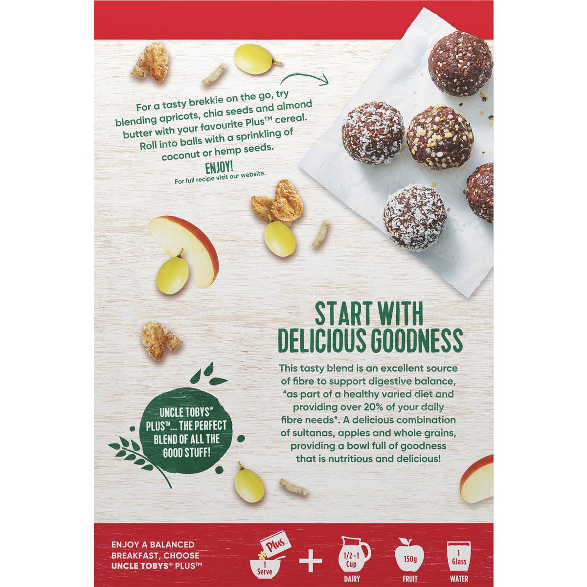 Uncle Tobys Plus Fibre Cereal 700g | Woolworths