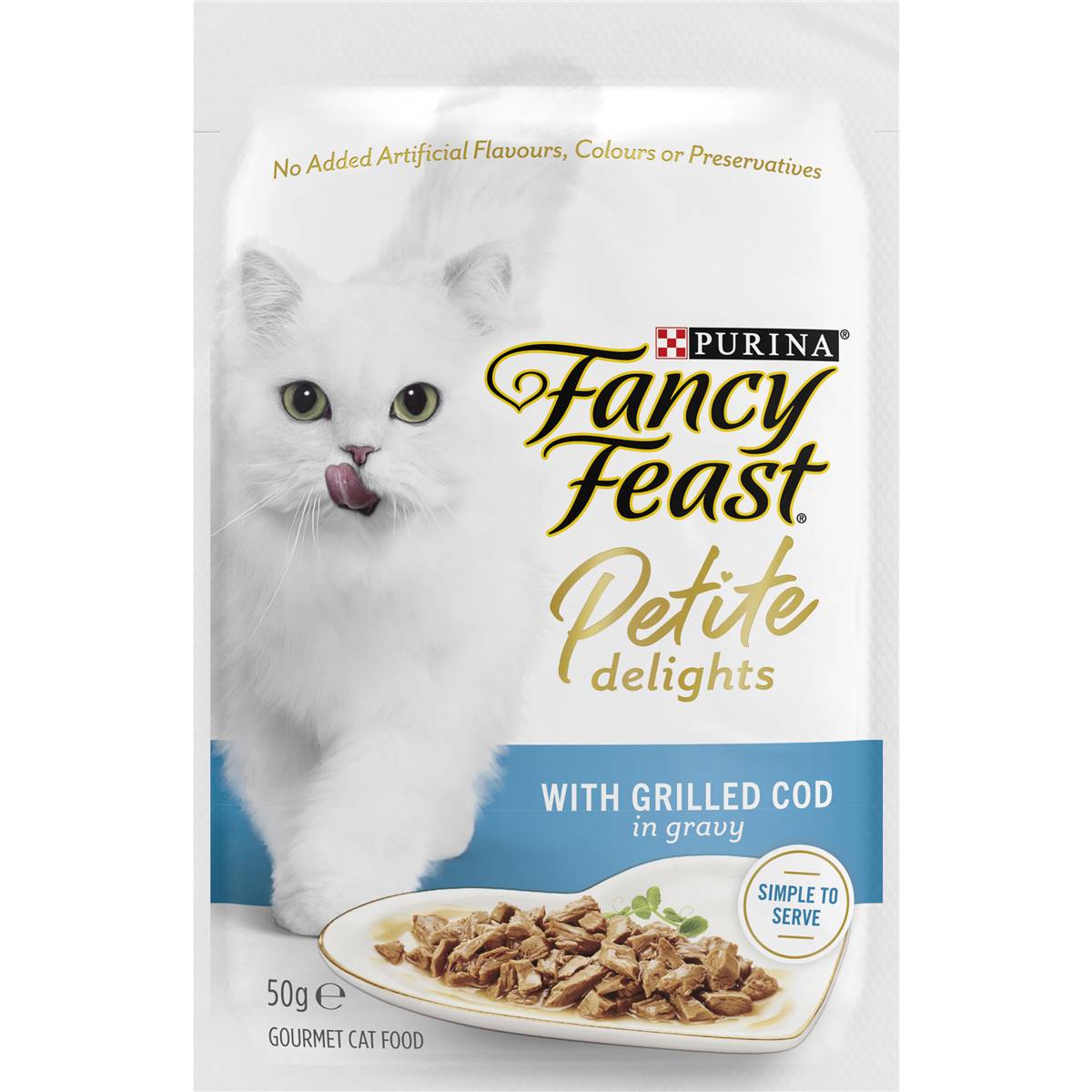 Fancy Feast Petite Delights With Grilled Cod Gourmet Cat Food Pouch 50g ...