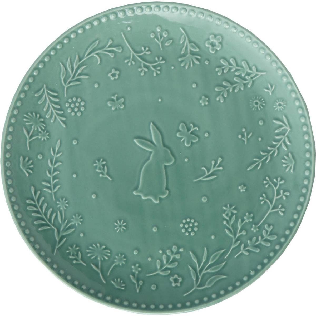 Easter Emboss Round Plate Green Each | Woolworths