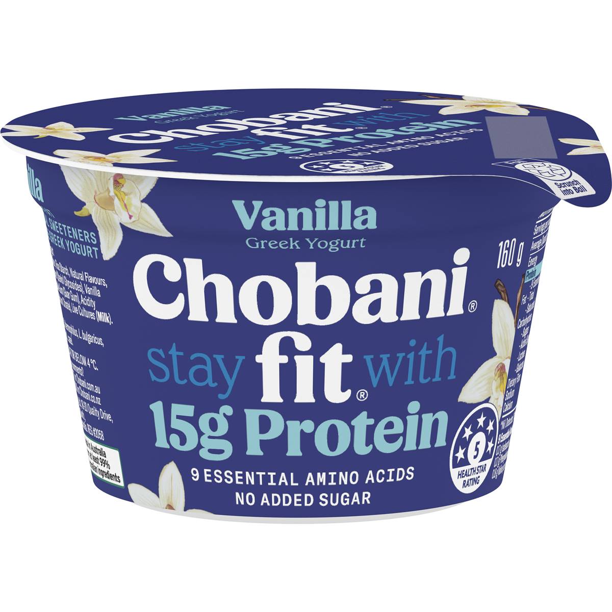 Chobani Fit Vanilla Greek Yogurt 160g | Woolworths