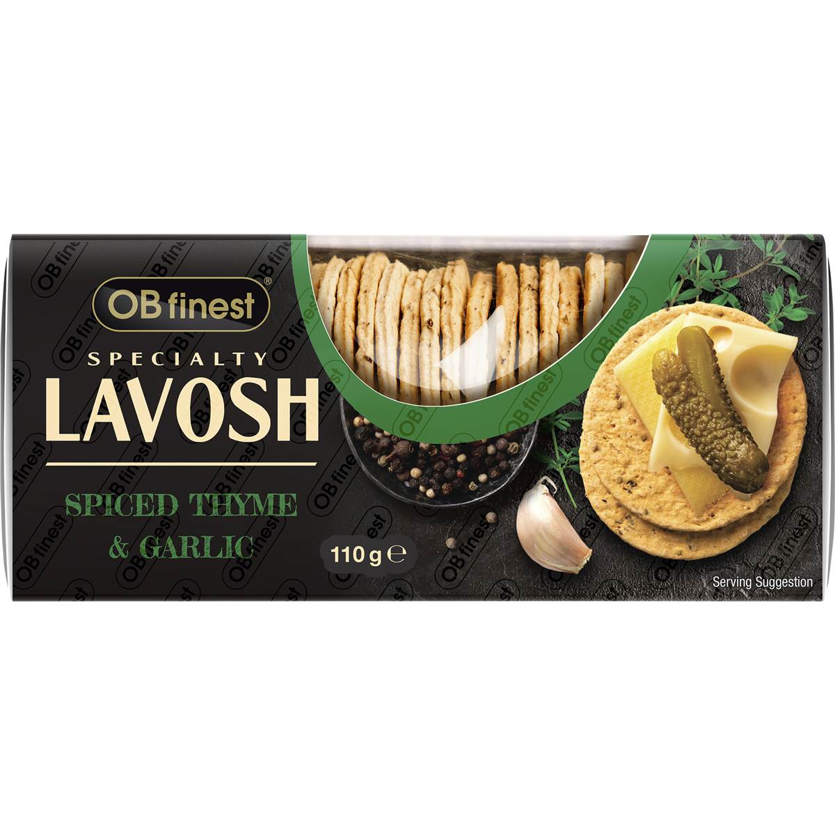 Ob Finest Lavosh Crackers Spiced Thyme & Garlic 110g | Woolworths