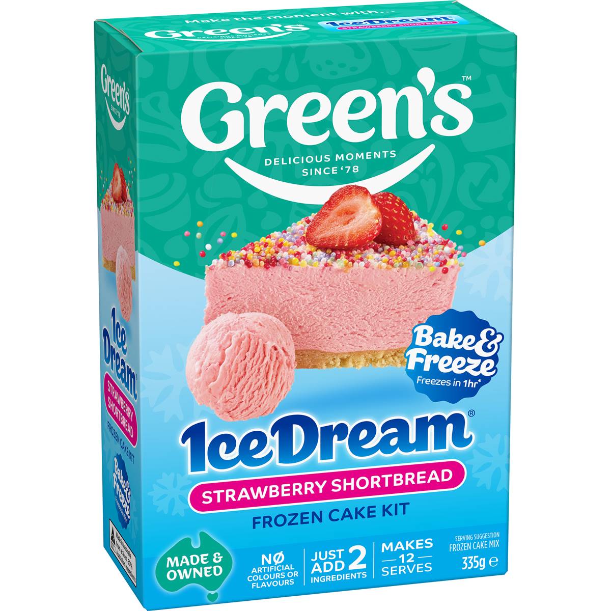 Green's Strawberry Shortbread Ice Dream Cake Mix 335g | Woolworths