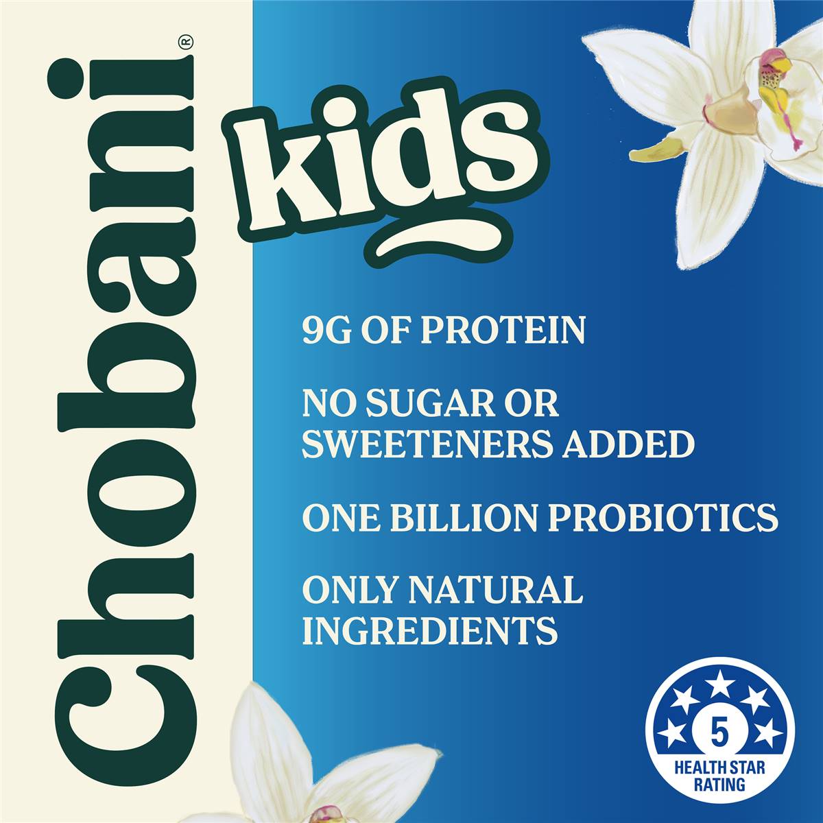 Chobani Kids Yogurt Pouch Vanilla Multipack 130g X 8 Pack | Woolworths