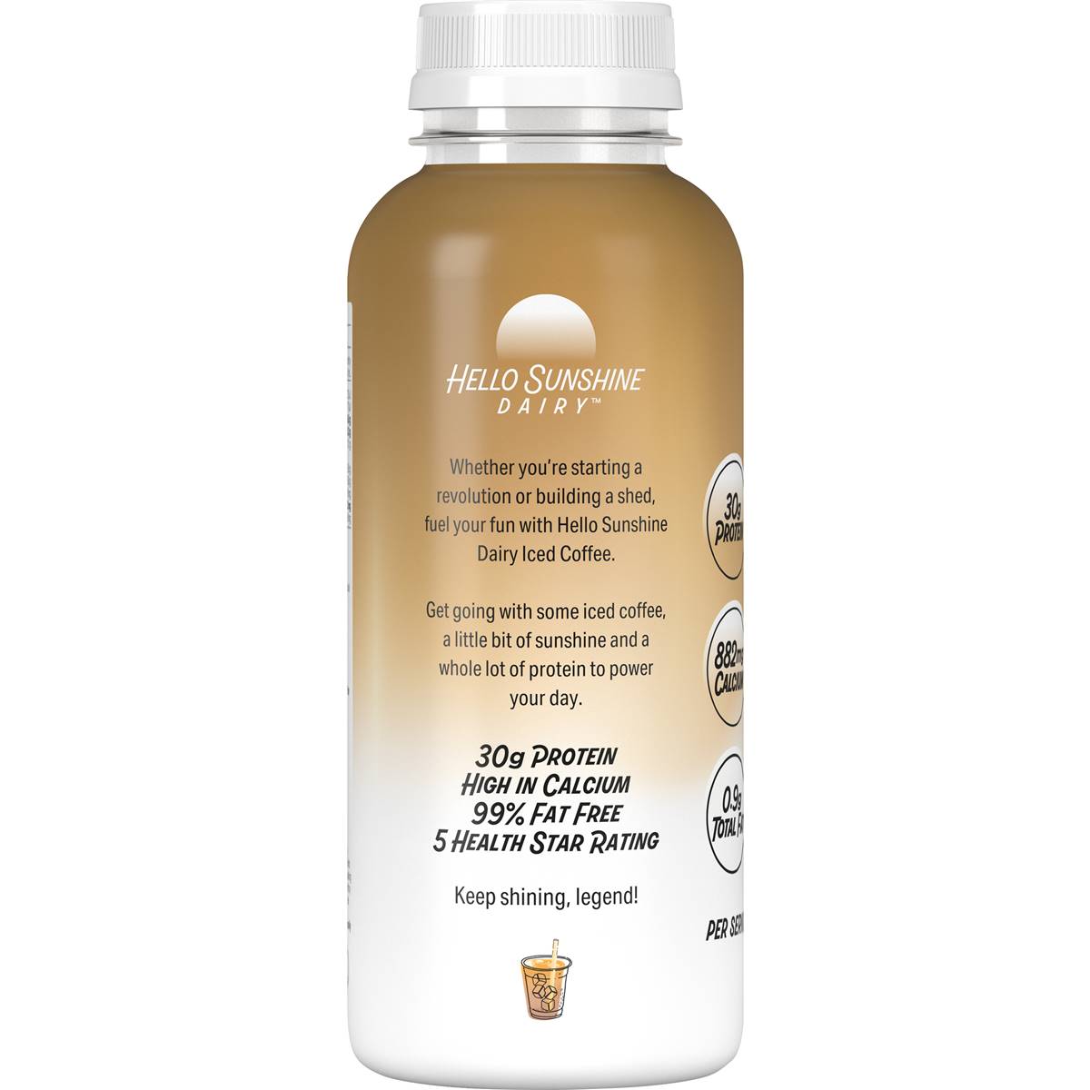 Hello Sunshine 30g Protein Iced Coffee Flavoured Milk 350ml | Woolworths