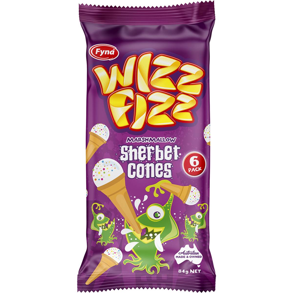 Wizz Fizz Marshmallow Sherbet Cones 84g | Woolworths