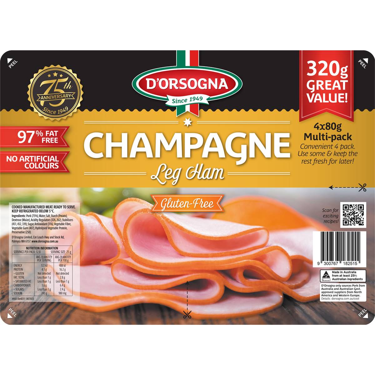 D'orsogna Champagne Leg Ham 4 Pack | Woolworths