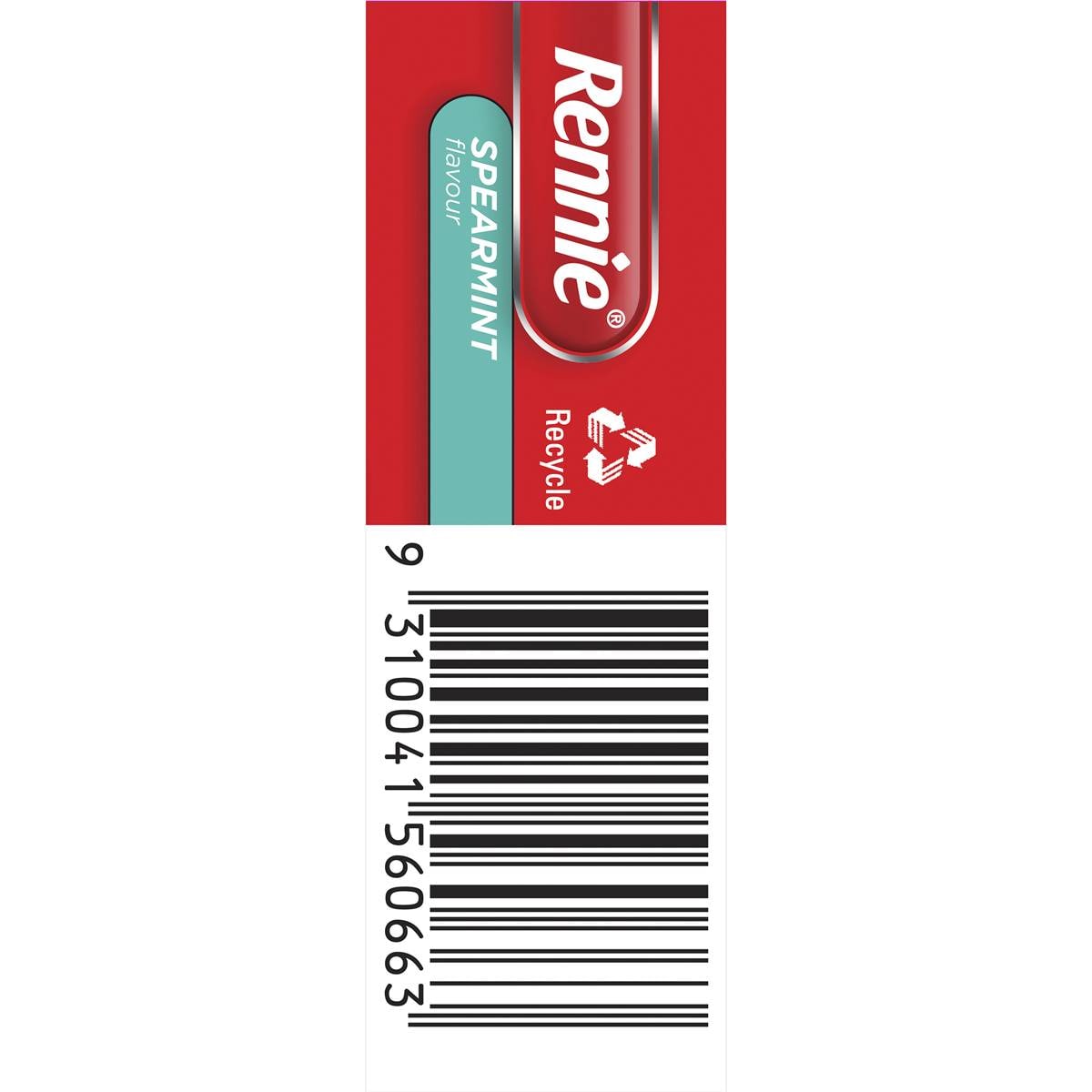 Rennie Indigestion & Heartburn Relief Spearmint Chewable Tablets 24 ...