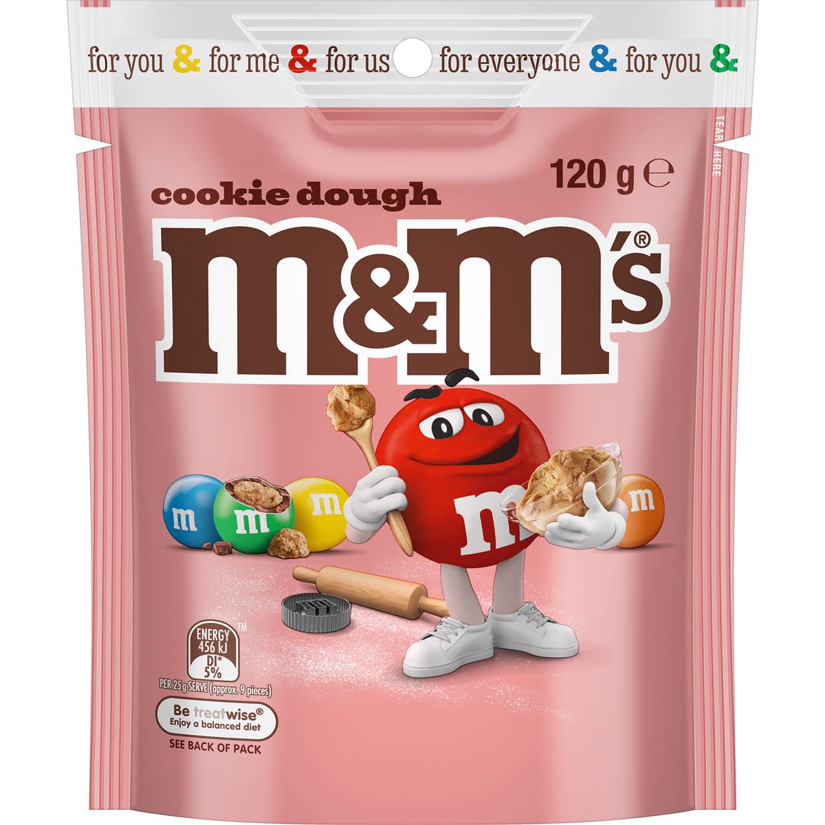 M&m's Milk Chocolate Cookie Dough Snack & Share Bag 120g | Woolworths