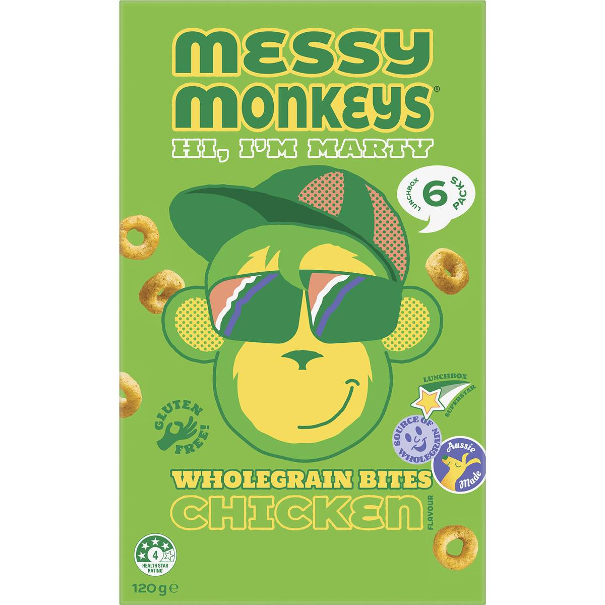Messy Monkeys Wholegrain Bites Chicken 6 Pack | Woolworths