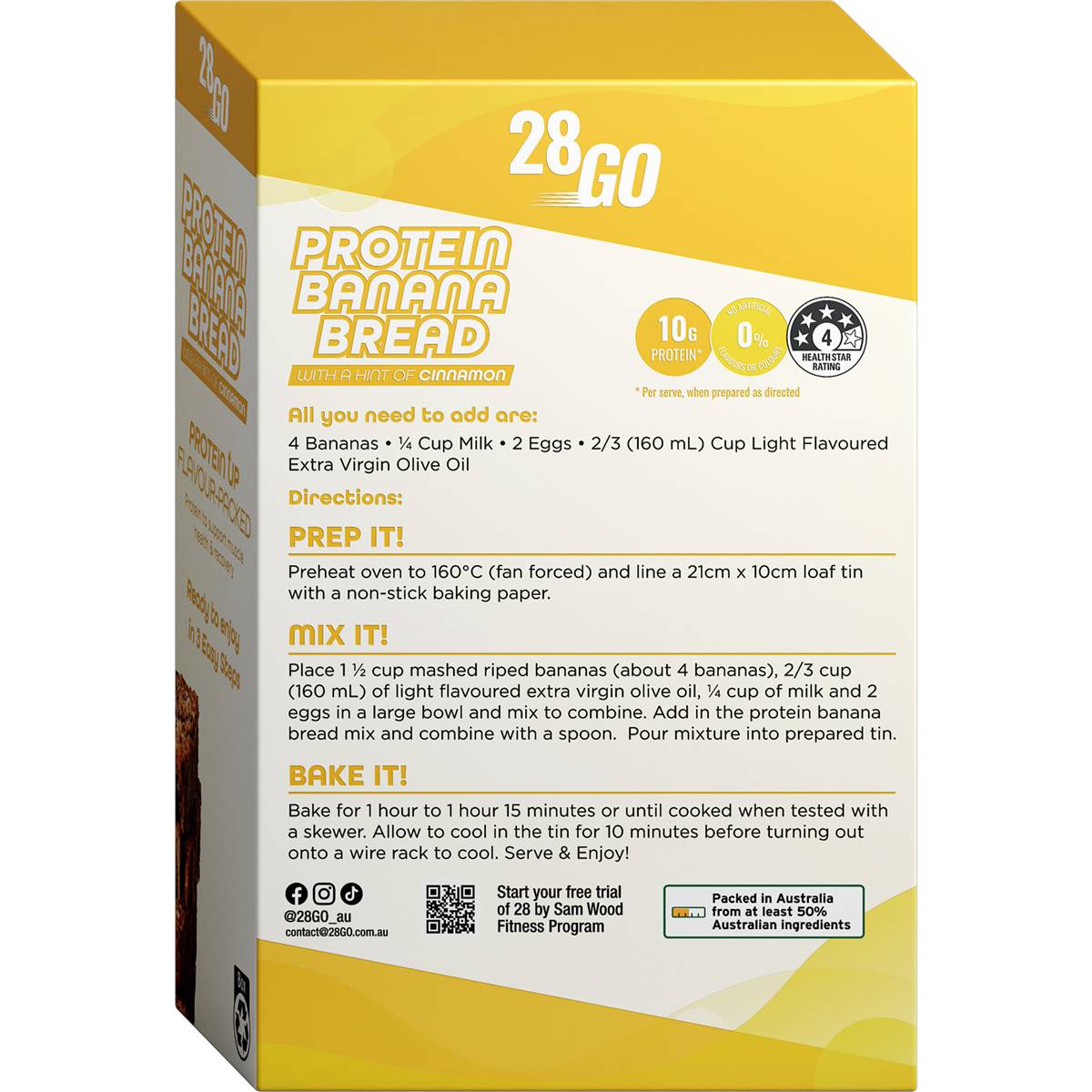 28go Protein Banana Bread With Cinnamon 500g | Woolworths