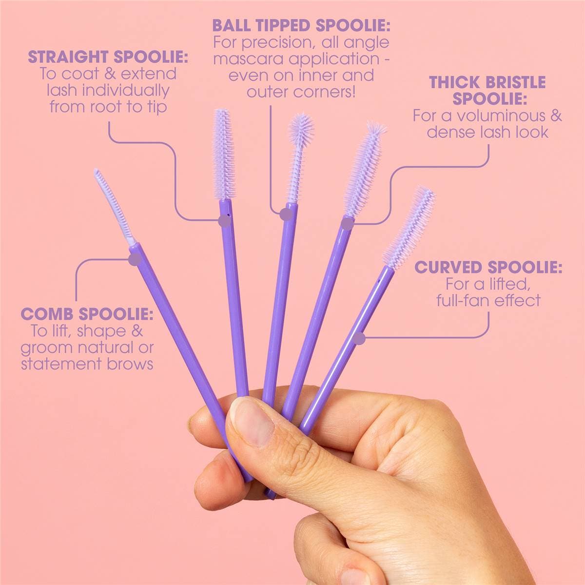 Manicare Brow & Lash Spoolie 5 Piece Set Each | Woolworths