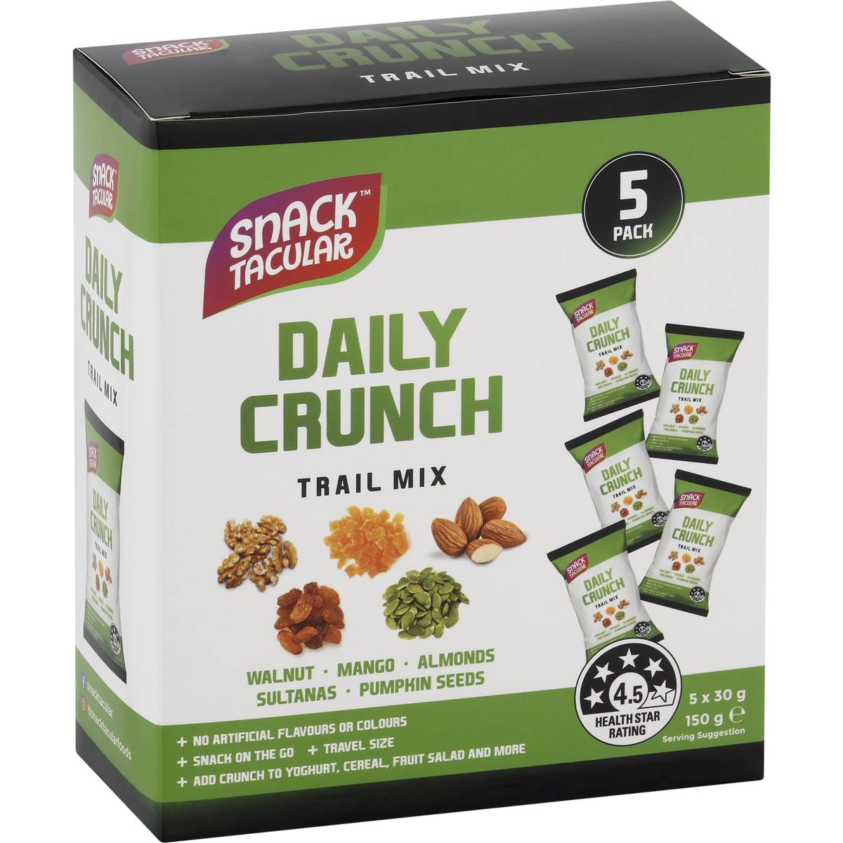 Snacktacular Daily Crunch Trail Mix 30g X 5 Pack | Woolworths