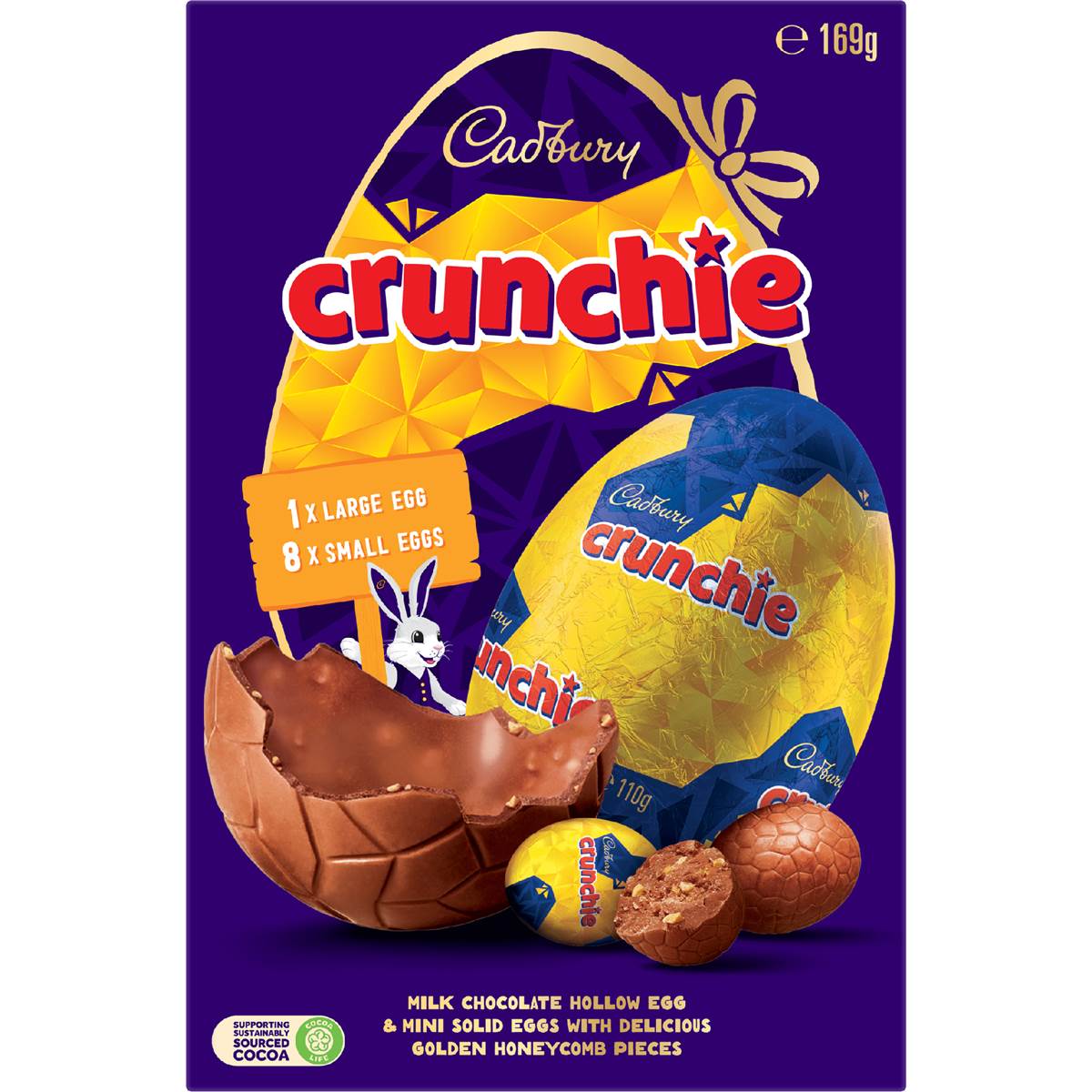 Cadbury Crunchie Chocolate Easter Gift Box 169g | Woolworths