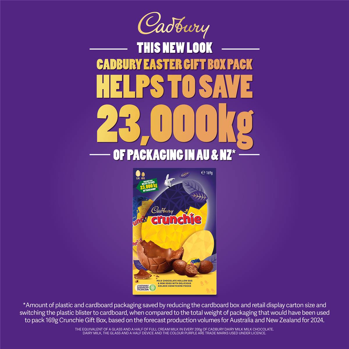Cadbury Crunchie Chocolate Easter Gift Box 169g | Woolworths