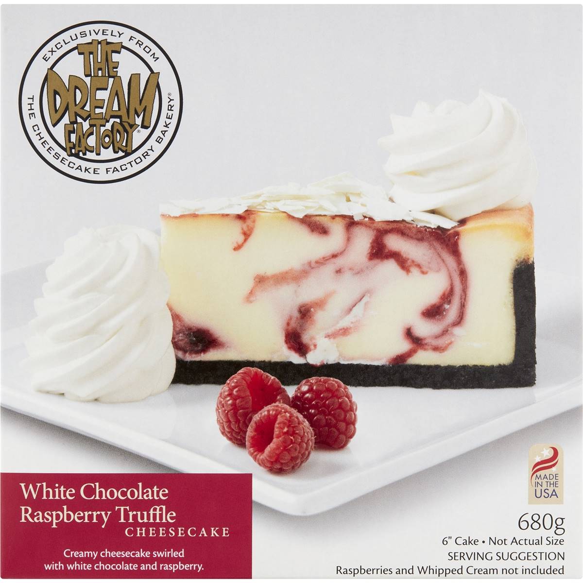 The Dream Factory White Choc Raspberry Truffle Cheesecake 680g | Woolworths