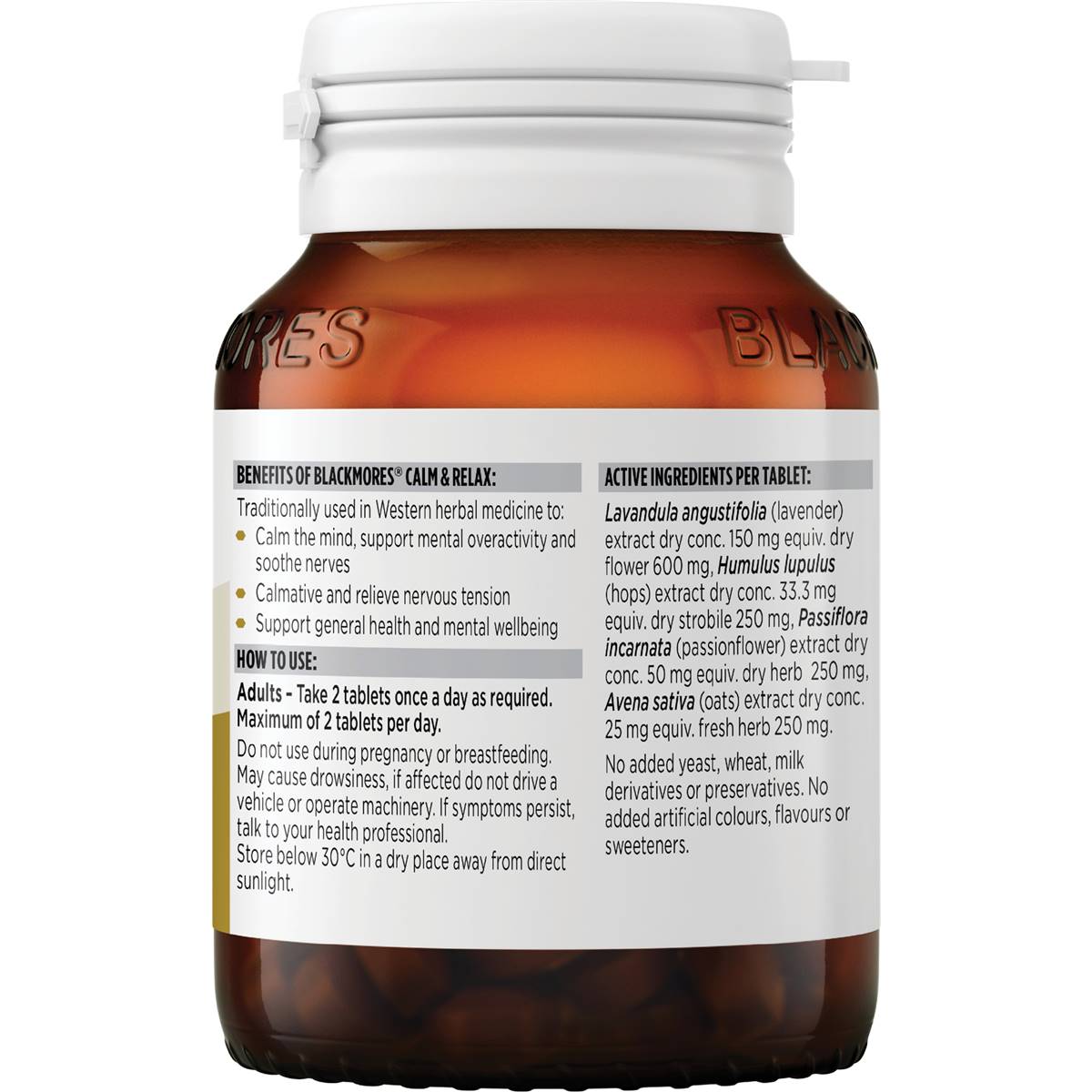 Blackmores Calm & Relax Tablets 60 Pack | Woolworths