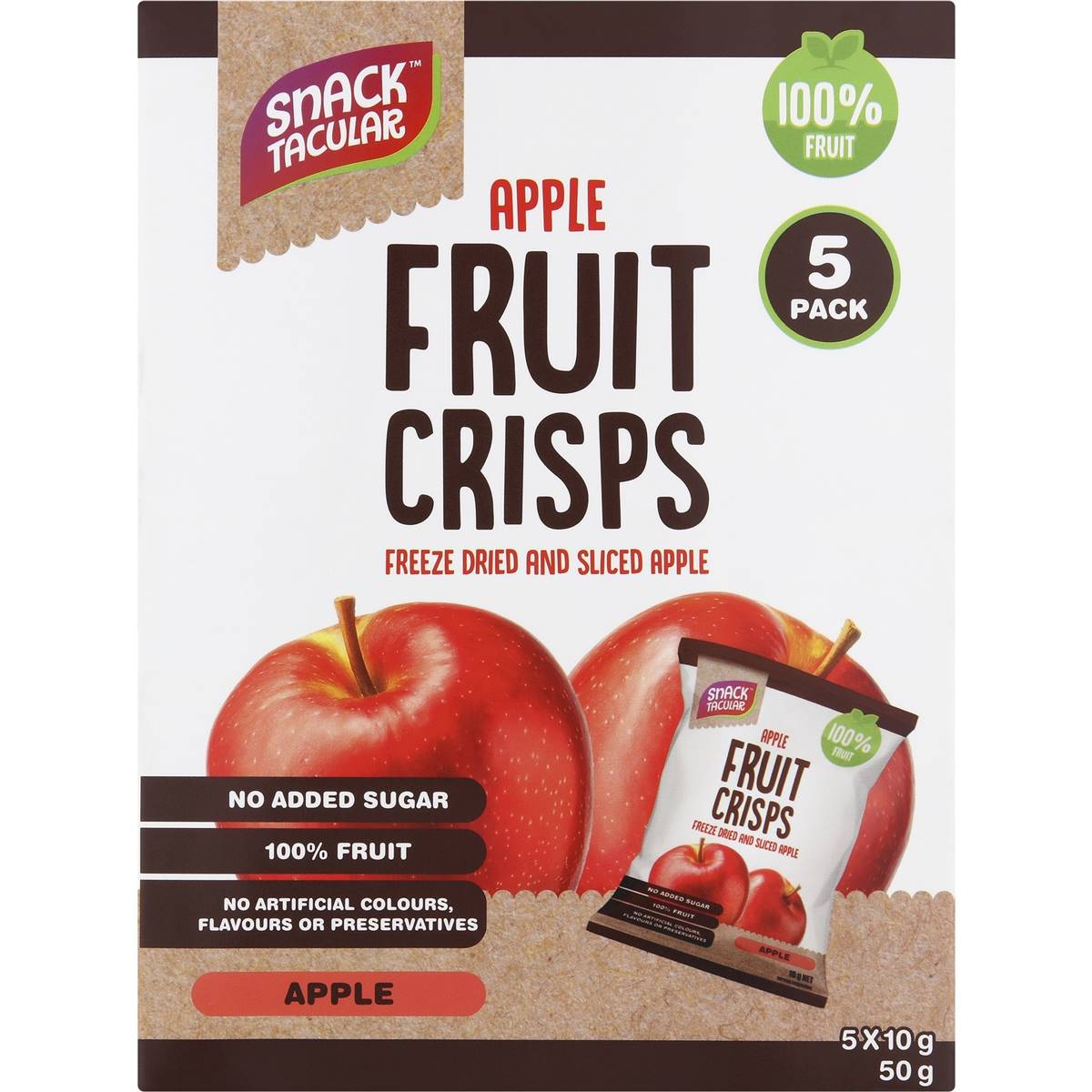 Snacktacular Apple Fruit Crisps 10g X 5 Pack | Woolworths