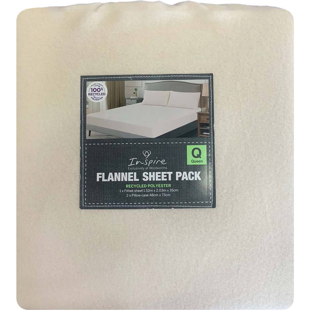 Inspire Sheet Pack Cream Queen Each | Woolworths