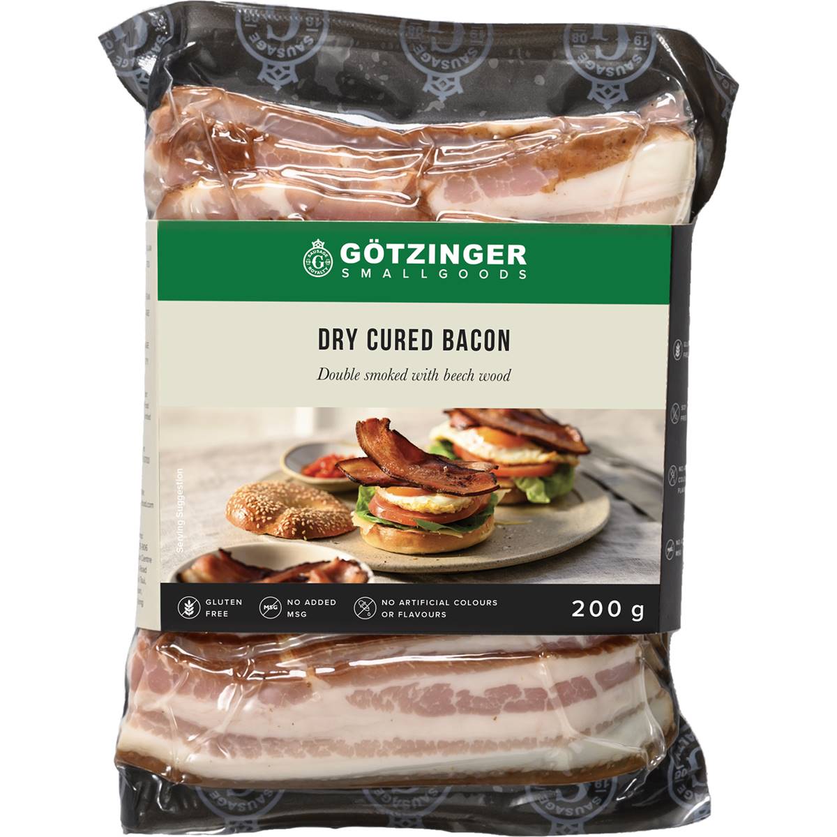 Gotzinger Dry Cured Bacon Double Smoked With Beech Wood 200g | Woolworths