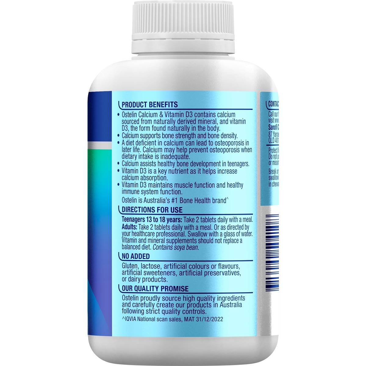 Ostelin Calcium & Vitamin D3 Tablets 275 Pack | Woolworths