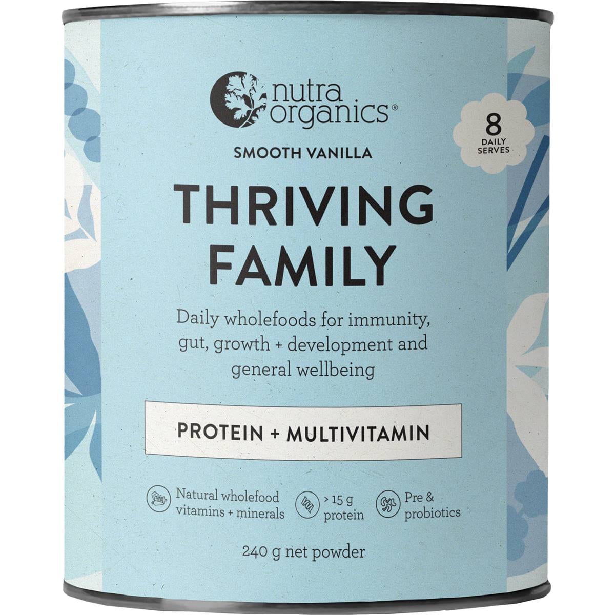 Nutra Organics Smooth Vanilla Multivitamin Powder 240g | Woolworths