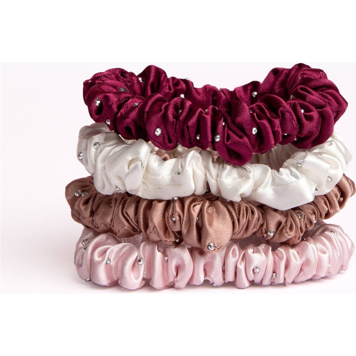 Diamante Skinny Scrunchies Day Gems 4 Pack | Woolworths